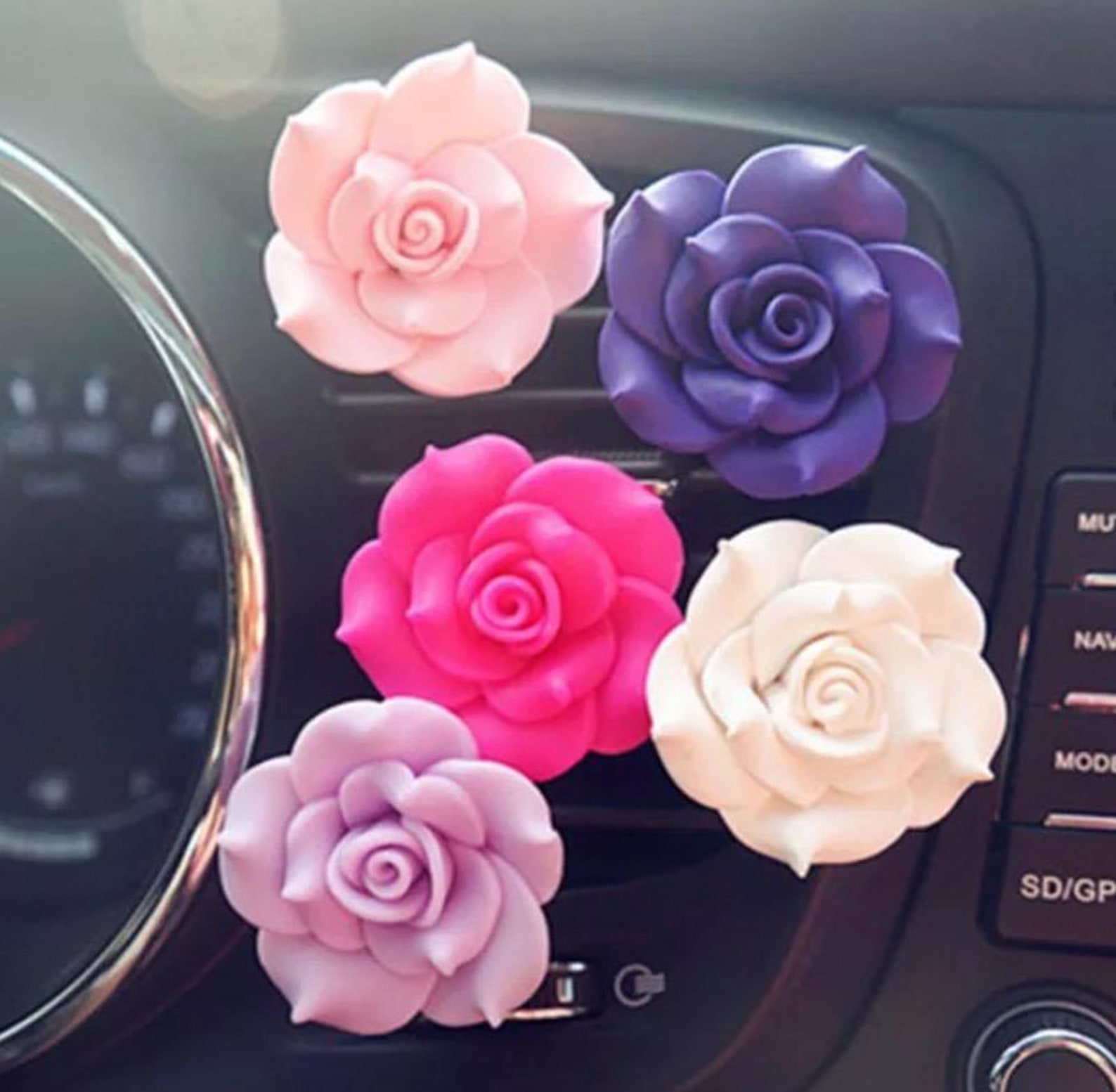 Rose Car Air Freshener Rose Car Diffuser Rose Vented Car - Etsy UK