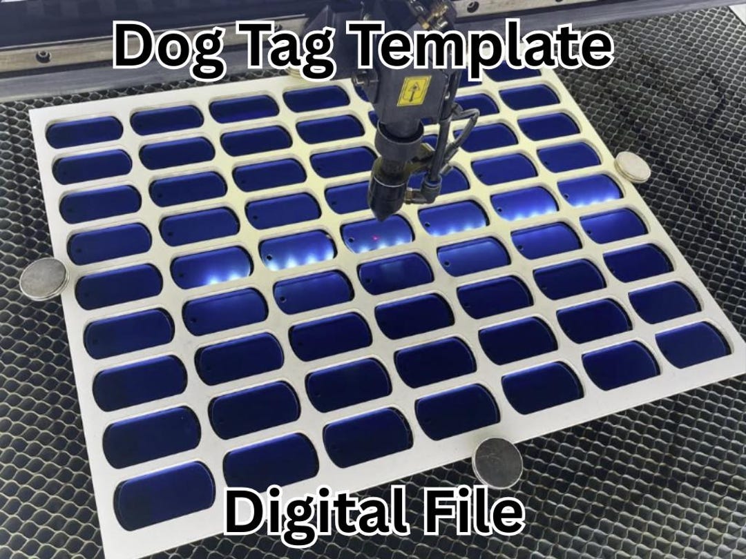 SVG FILE Dog Tag Jig / Template for Laser Etching, Dog Tags Engraving ...