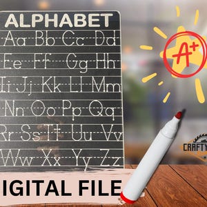 Alphabet ABC Acrylic Board Digital SVG & Lightburn File for Kids ...