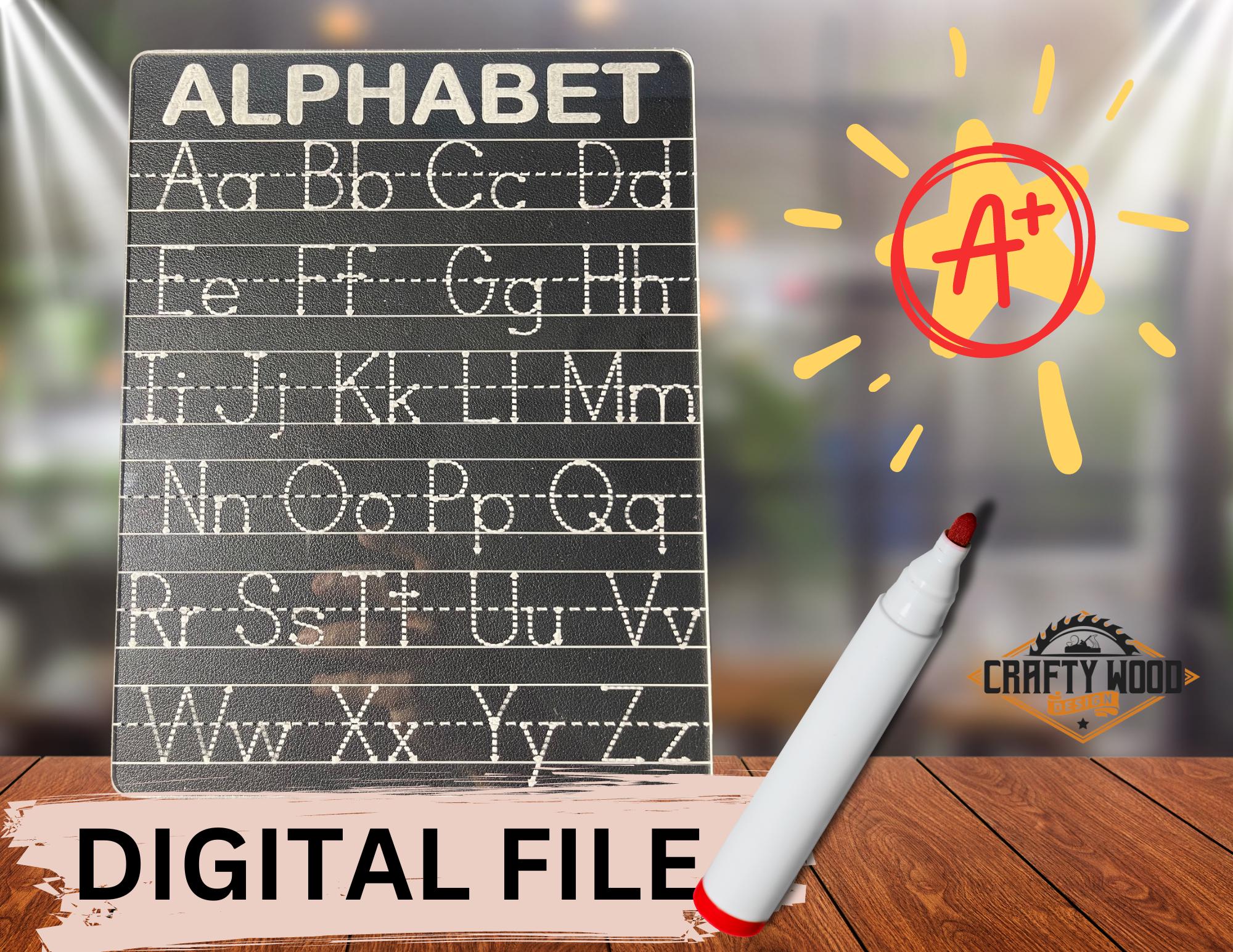Alphabet ABC Acrylic Board Digital SVG & Lightburn File for Kids ...
