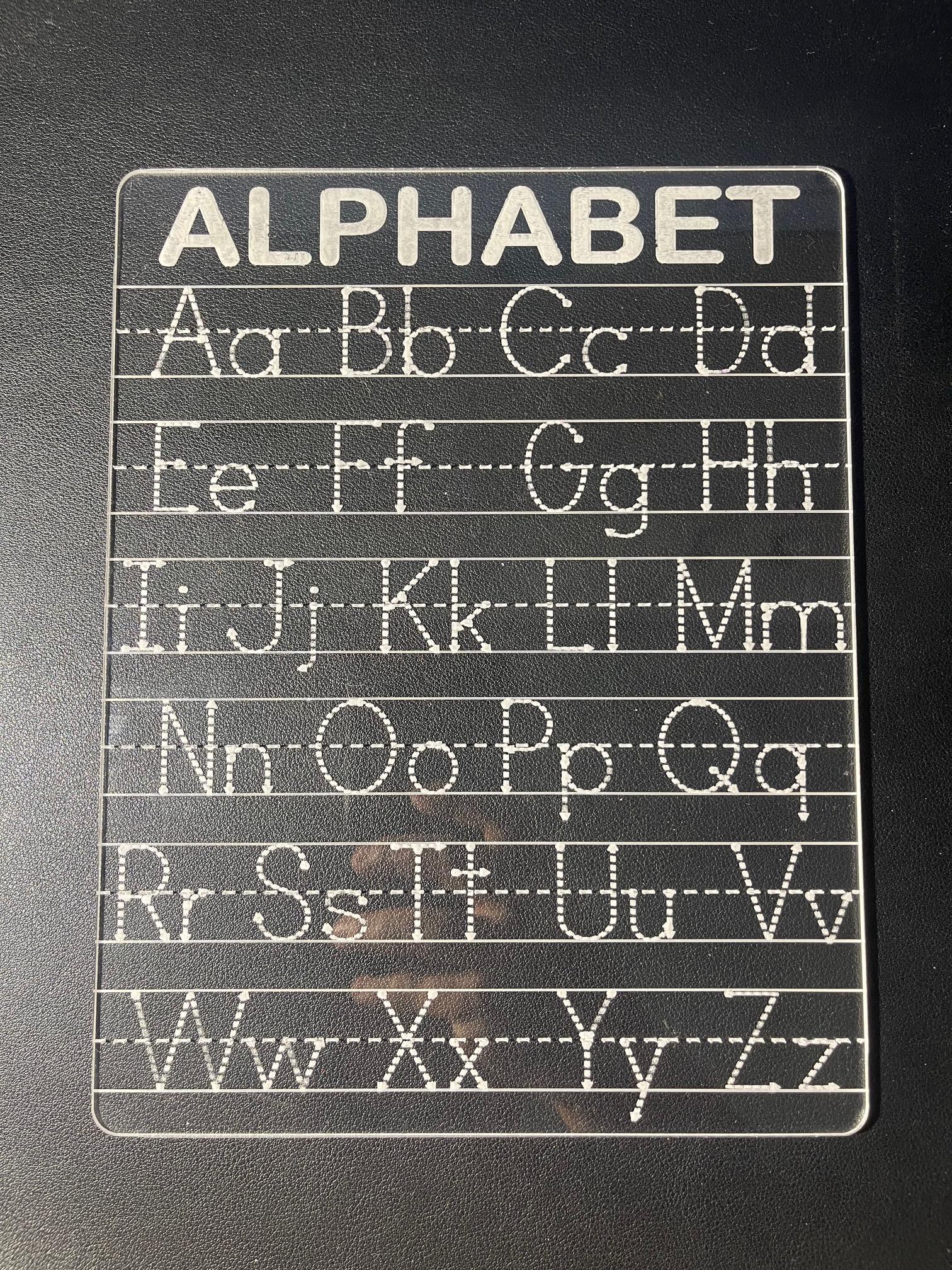 Alphabet ABC Acrylic Board Digital SVG & Lightburn File for Kids ...