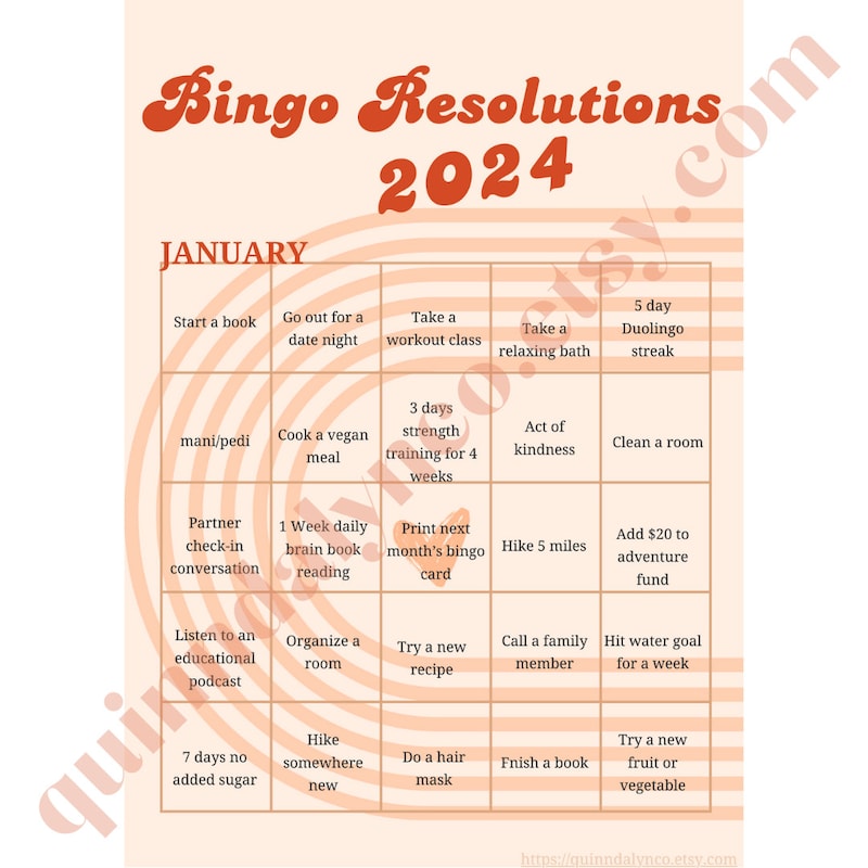 Vision Board Bingo Cards - Etsy