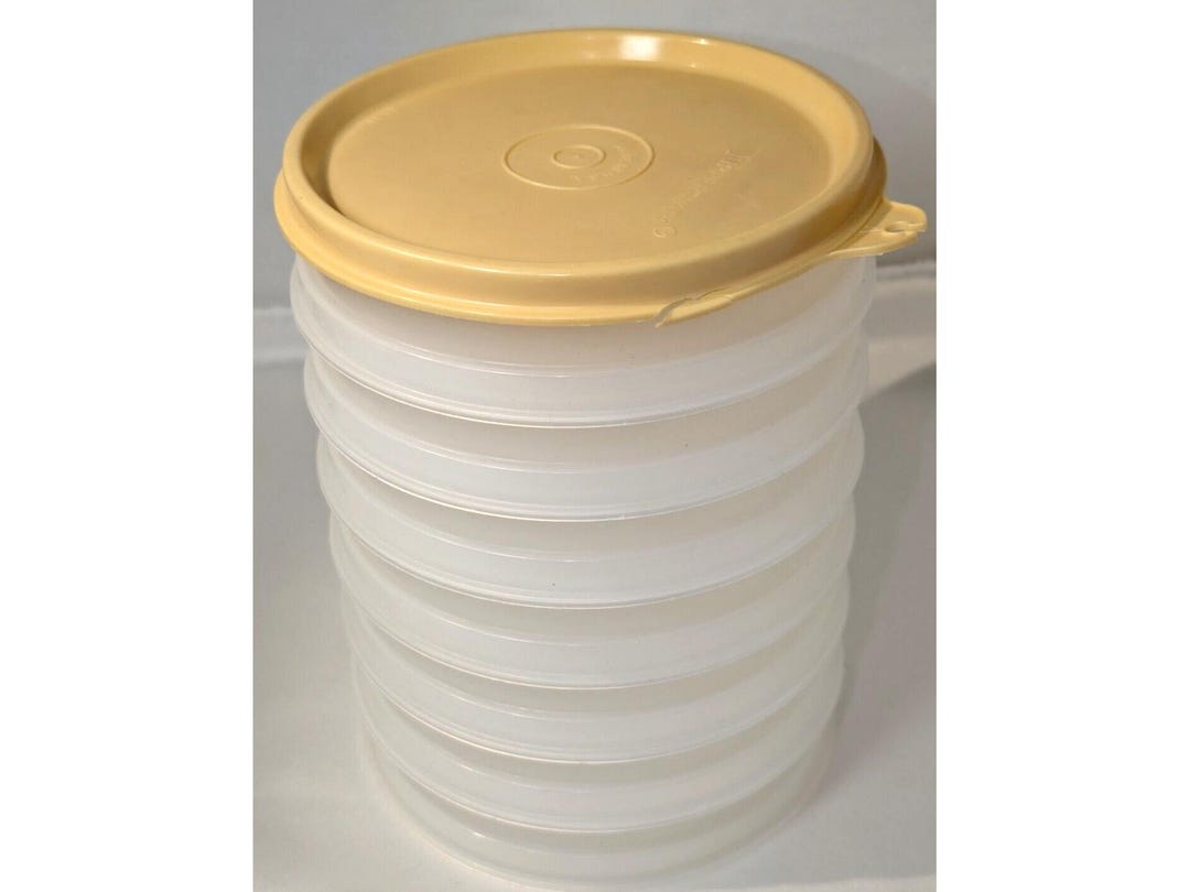 Tupperware Burger Keepers With Gold Lid Set of 7 882-30 - Etsy