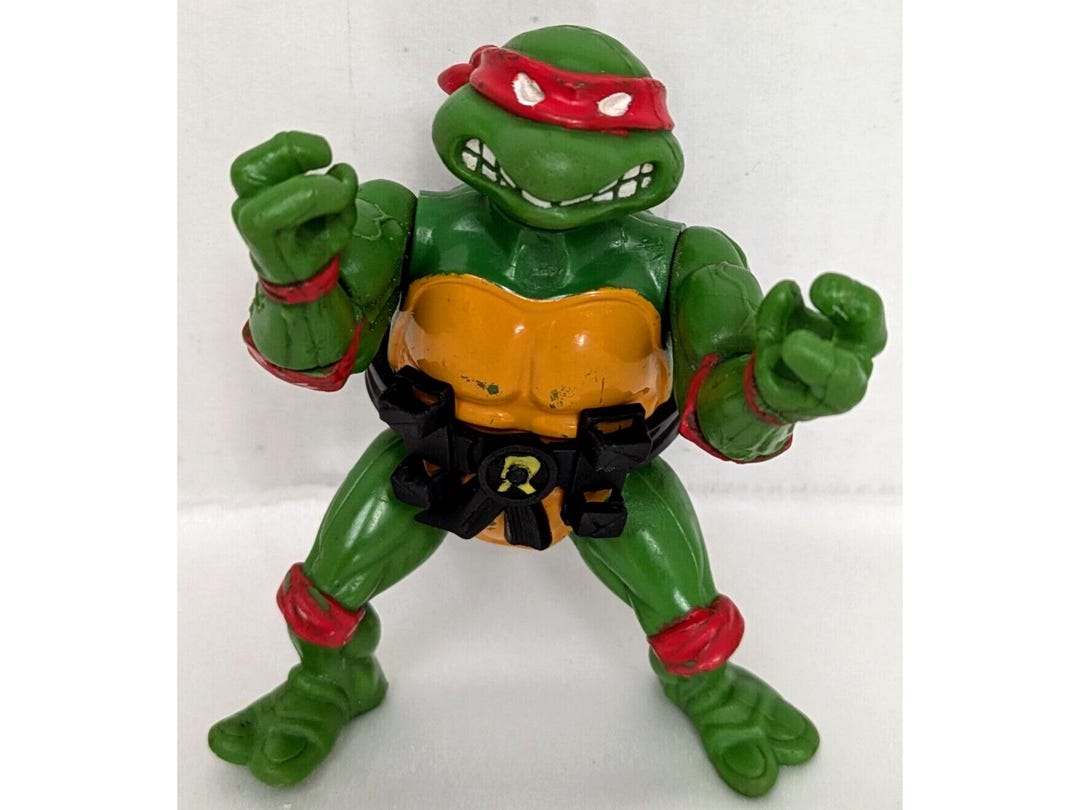 1988 Teenage Mutant Ninja Turtles TMNT Raphael Hard Head Vintage Figure ...