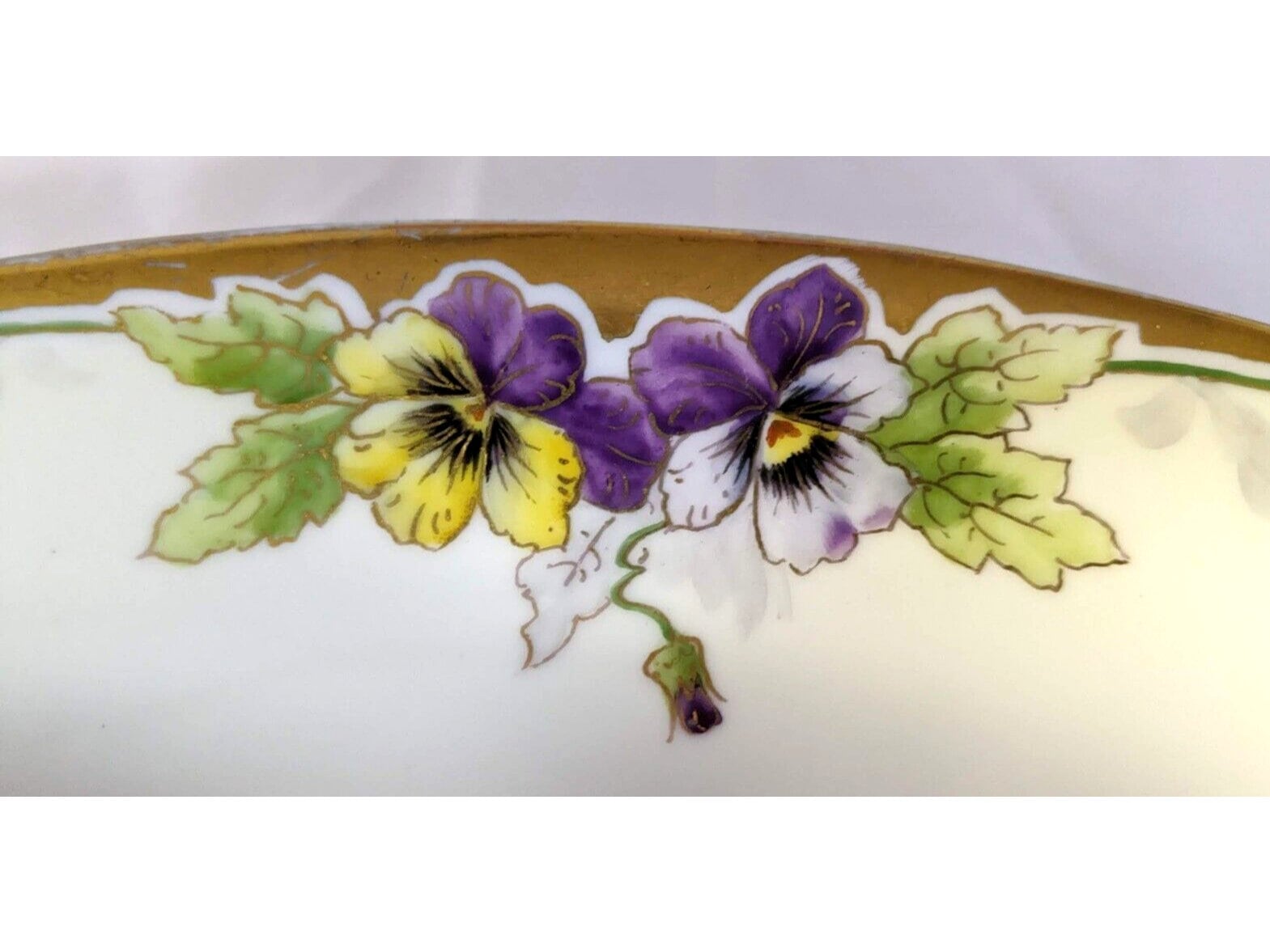 Vintage Hutschensreuther Selb Bavaria Gold Gilded Violet Oblong Dish 9 ...