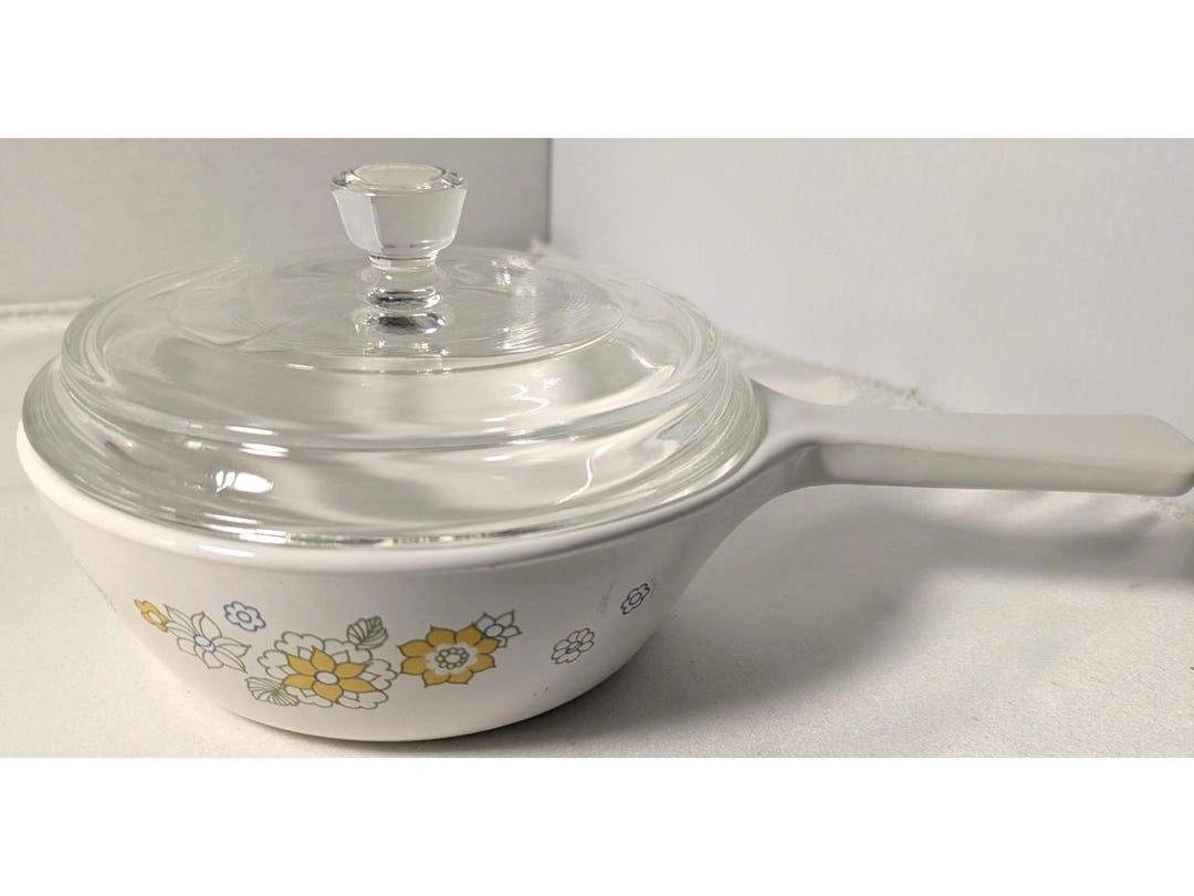 Corning Ware Floral Bouquet 1 Pint Pan With Handle P-81-B With Pyrex ...