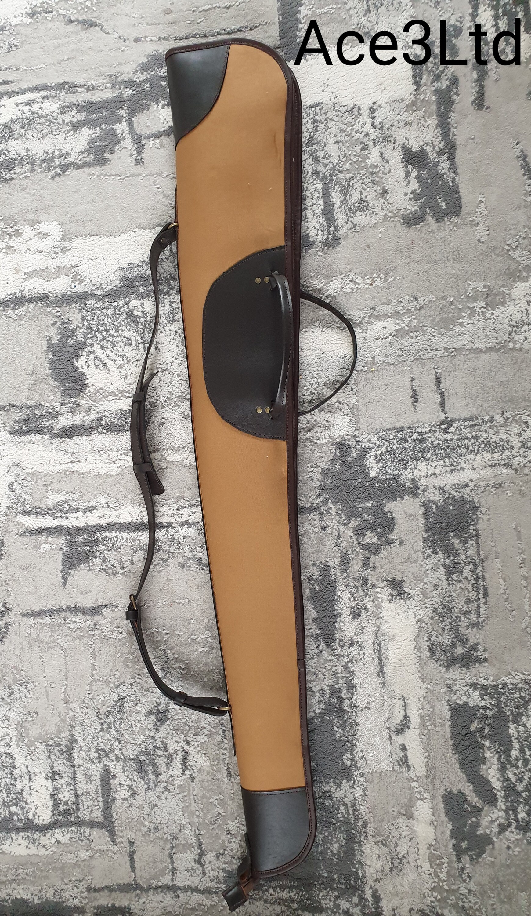 Brown Canvas Leather Rifle Carry Case Gun Shotgun With Handle Slip Bag ...