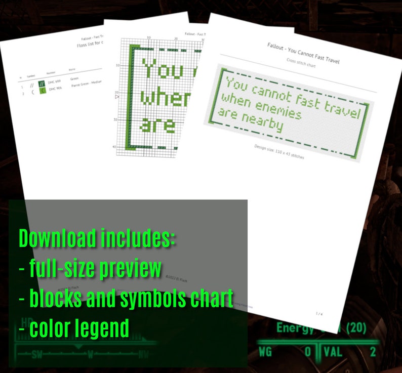 Fallout you Cannot Fast Travel Cross-stitch - Etsy