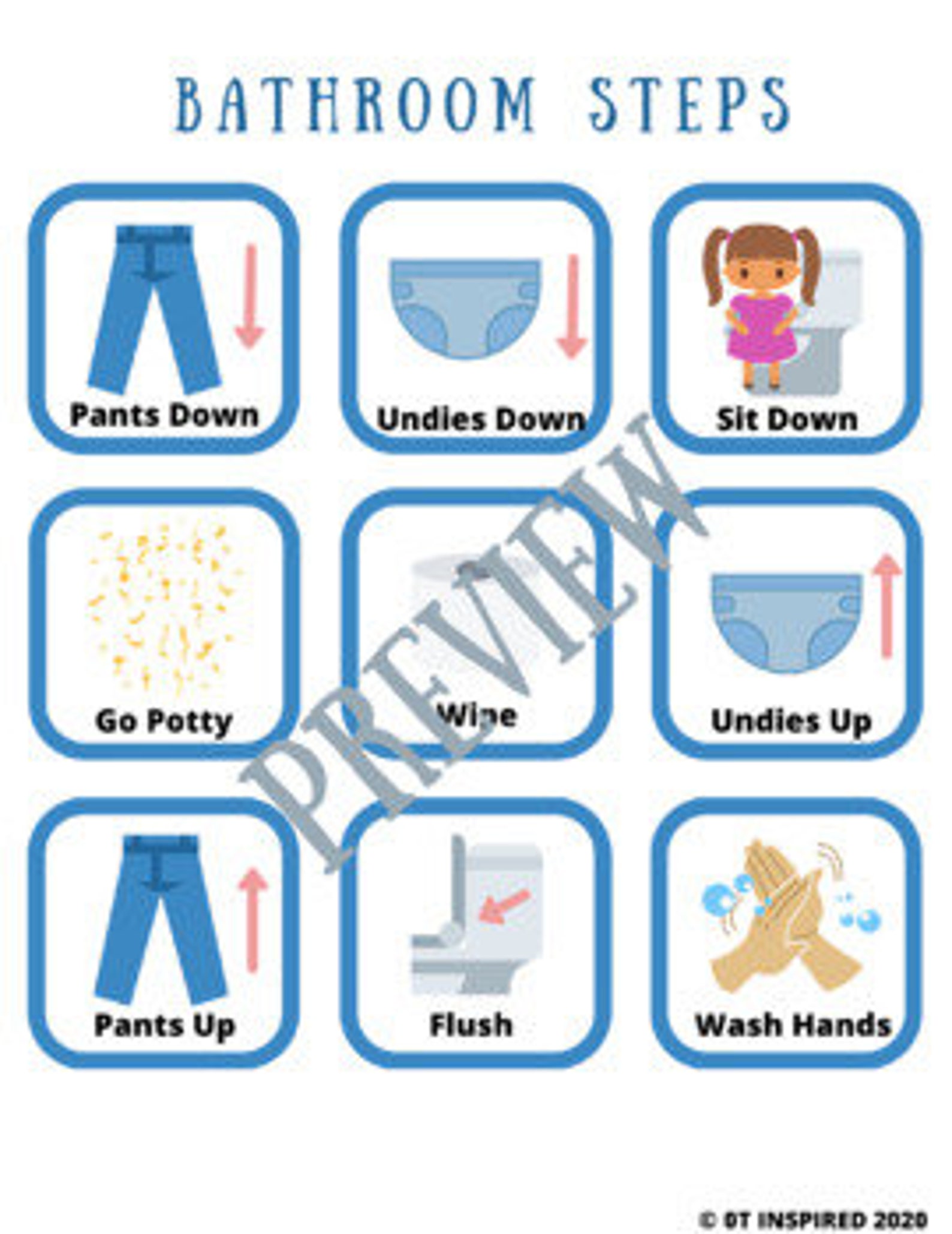 Potty Training Visual Schedule and Sticker Chart for Sped/asd/ot ...