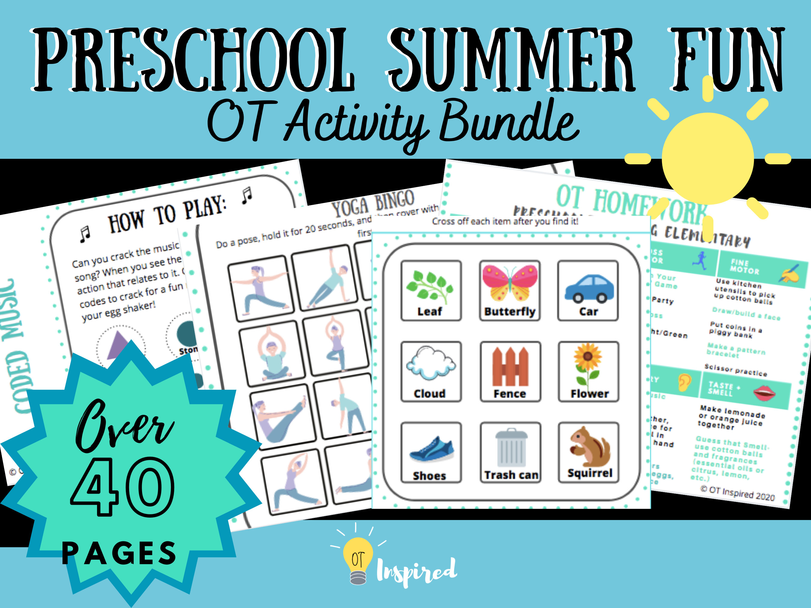 Preschool Summer Fun Activity Bundle for Asd/adhd/ot/special Needs - Etsy