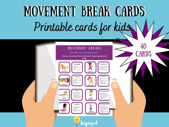Movement Break Cards for Kids: Printable Cards With Exercises - Etsy