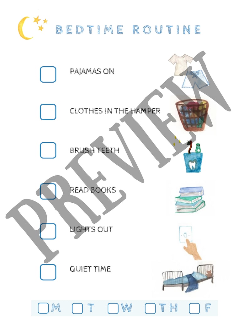 Daily Routine Bundle: Morning Checklist and Bedtime Routine for School ...