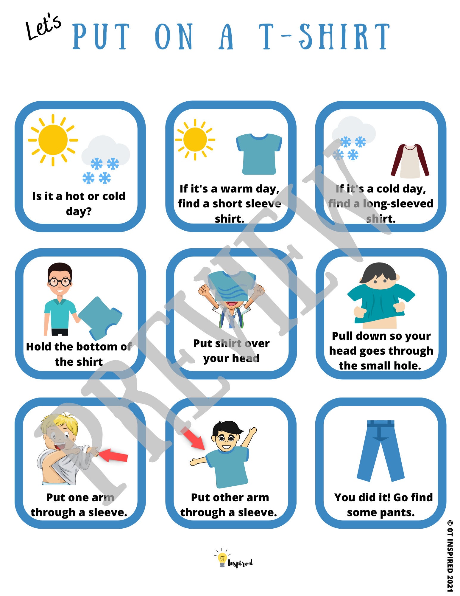 Let's Get Dressed: Visual Instructions (put on a Shirt/pants) for Sped ...