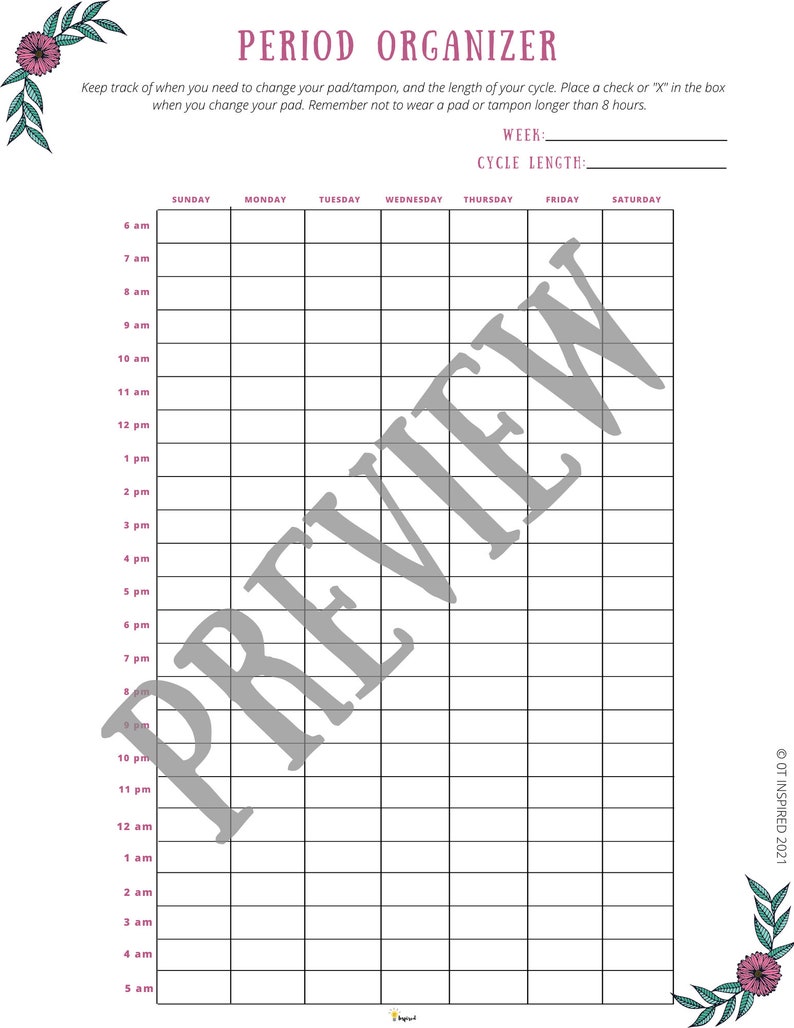 Period Care: Visual Instructions for Using Pads/tampons + Log for SPED ...