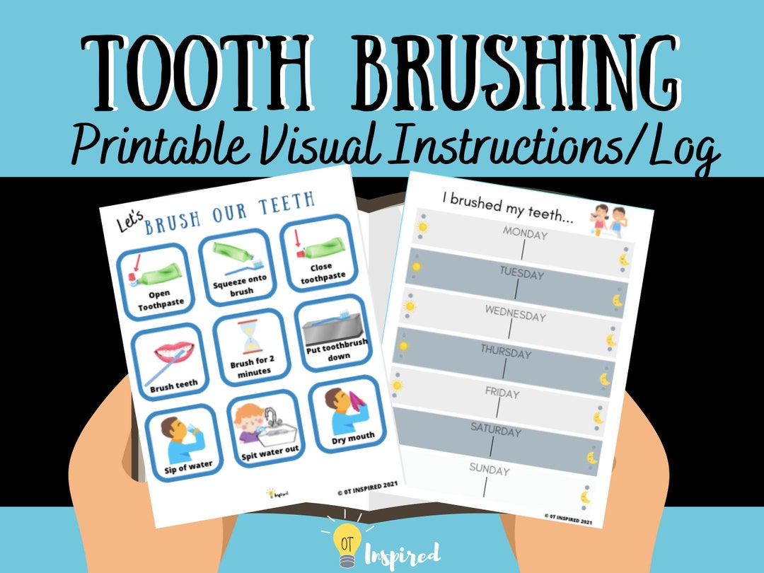 Tooth Brushing: Visual Instructions and Sticker Log for OT/ASD/SPED - Etsy
