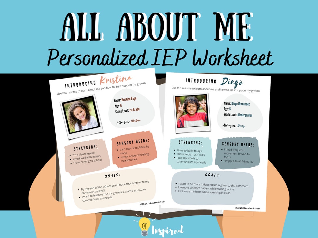 All About Me: Personalized IEP Worksheet - Etsy