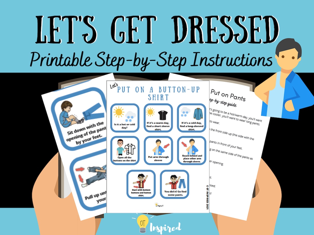 Let's Get Dressed: Visual Instructions (put on a Shirt/pants) for Sped ...