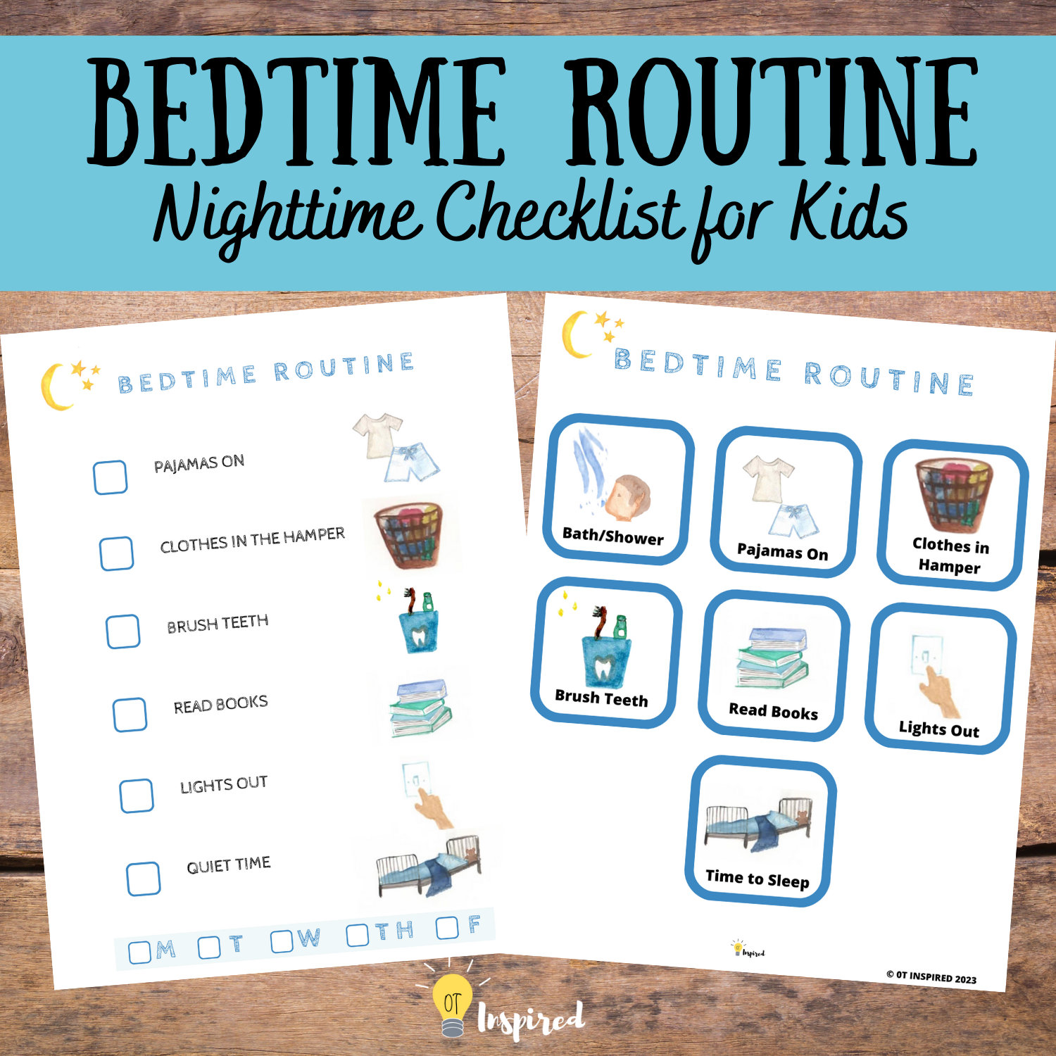 Bedtime Routine for School Aged Kids- Digital Download/ Hand Painted ...