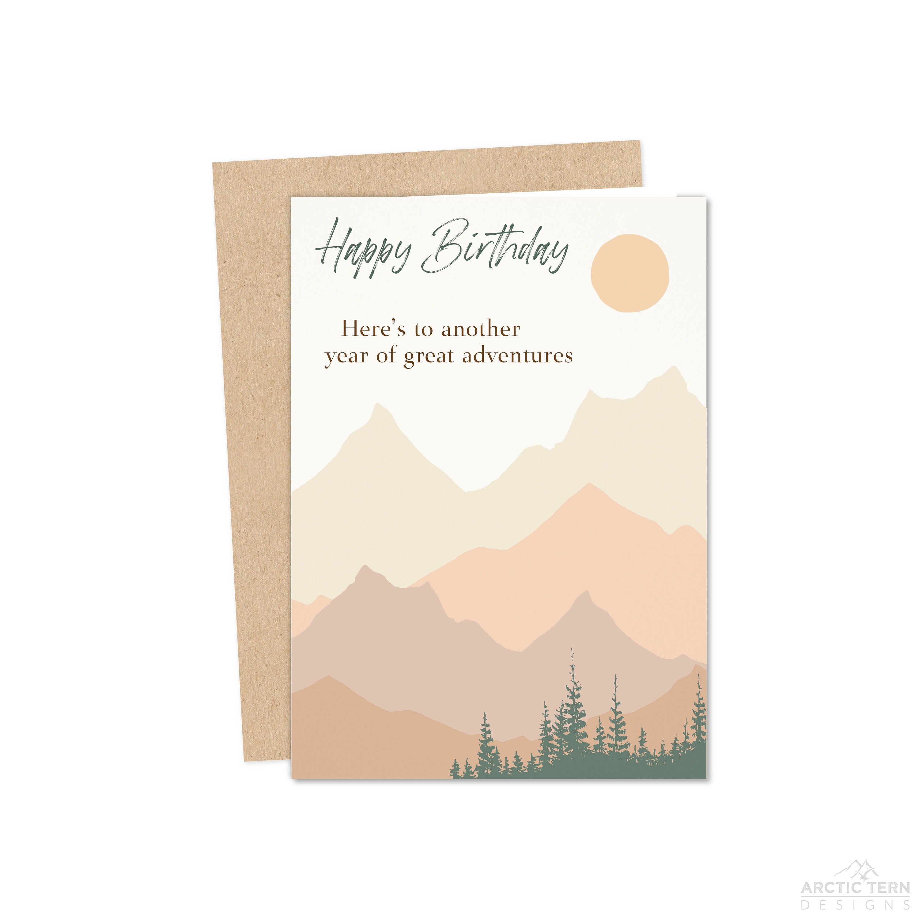 Birthday Card, Mountain Birthday Card, Adventure Birthday Card, Happy ...