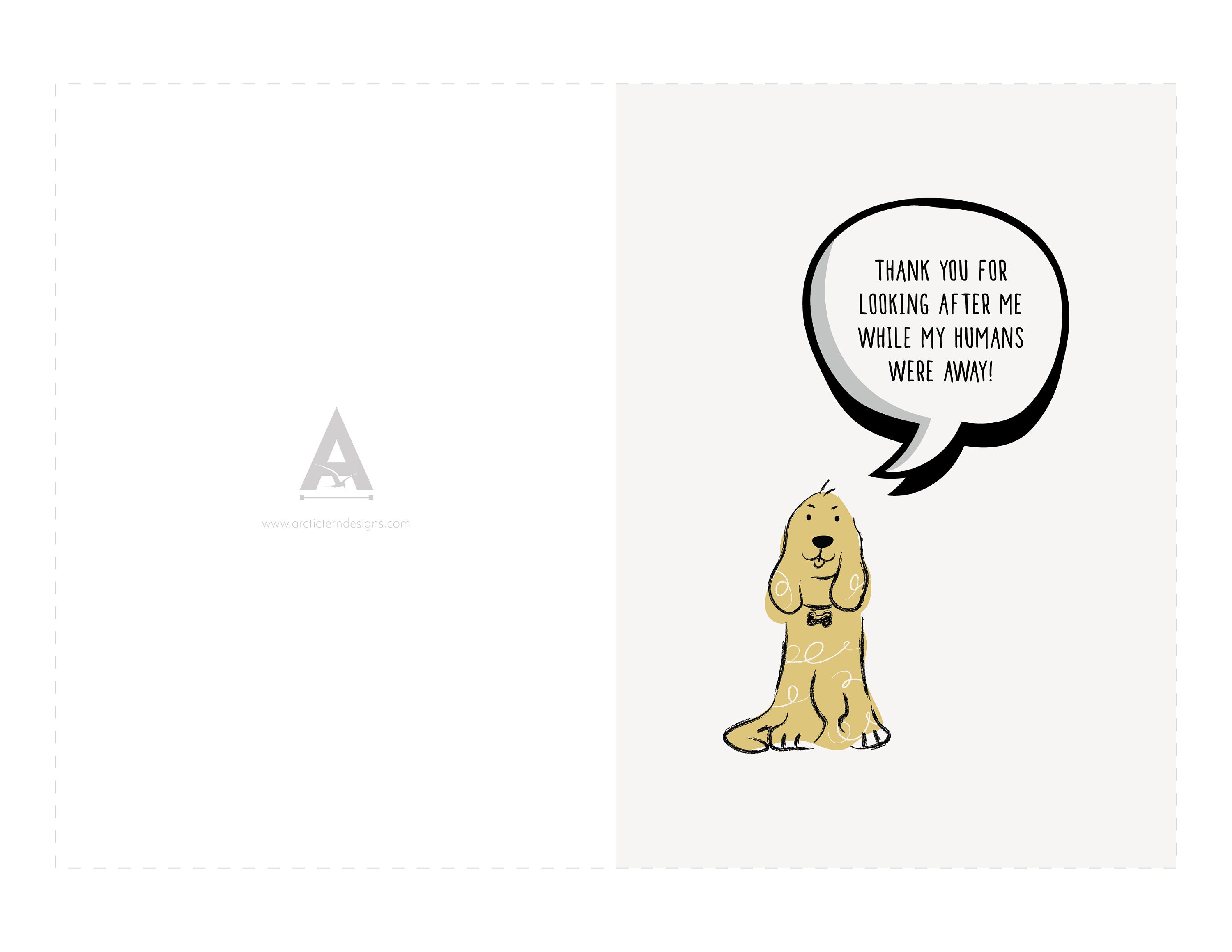 Thank You for Looking After My Dog Card, Digital Download, Printable ...