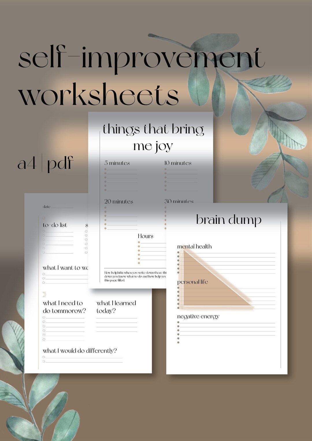 Self-love Worksheet Bundle | Love Myself | Self Affirmations - Etsy