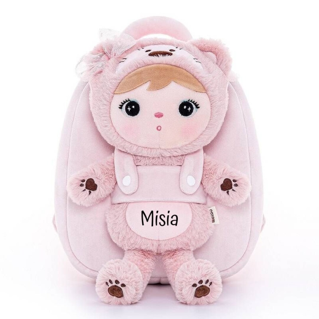 Metoo Backpack With a Detachable Pink Bear Cuddly Toy, Personalized ...