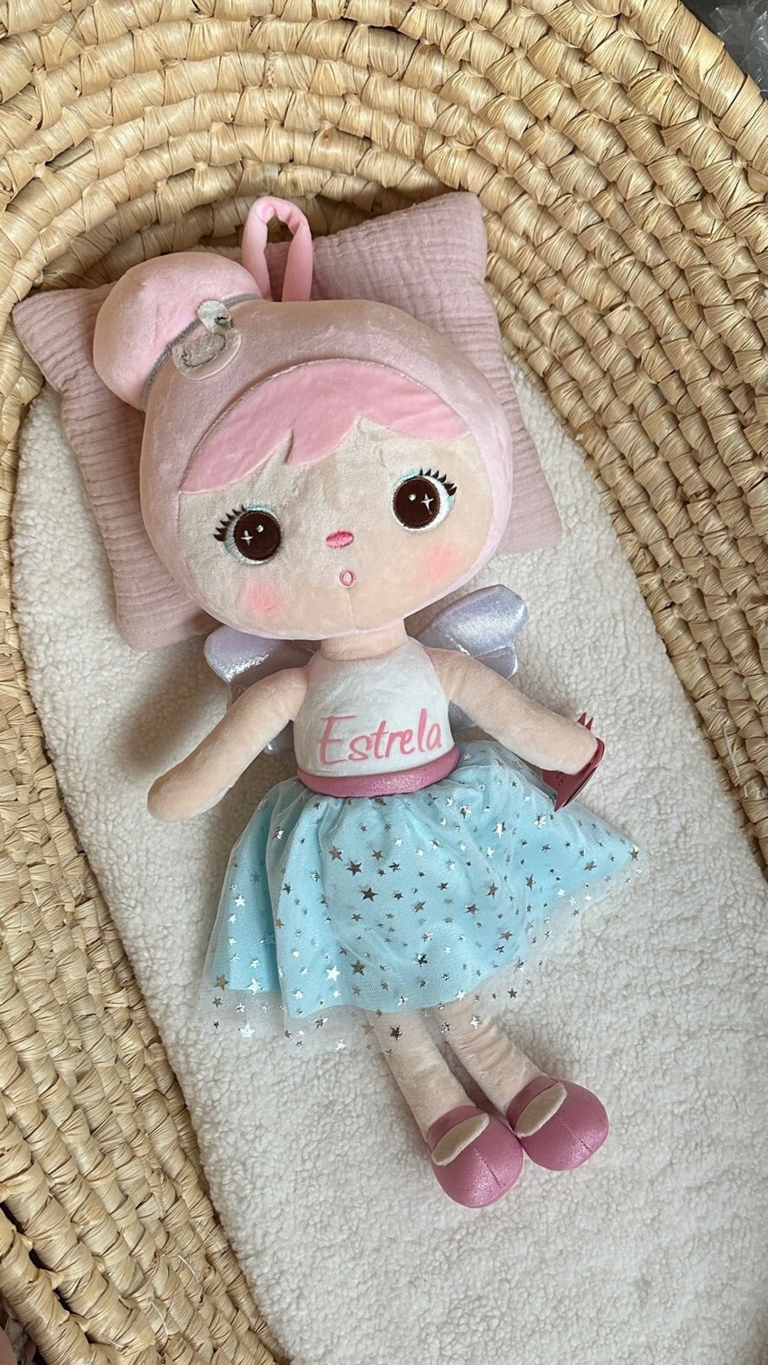Metoo Blue Angel Doll With Baby's Name, Personalized Metoo Doll for ...