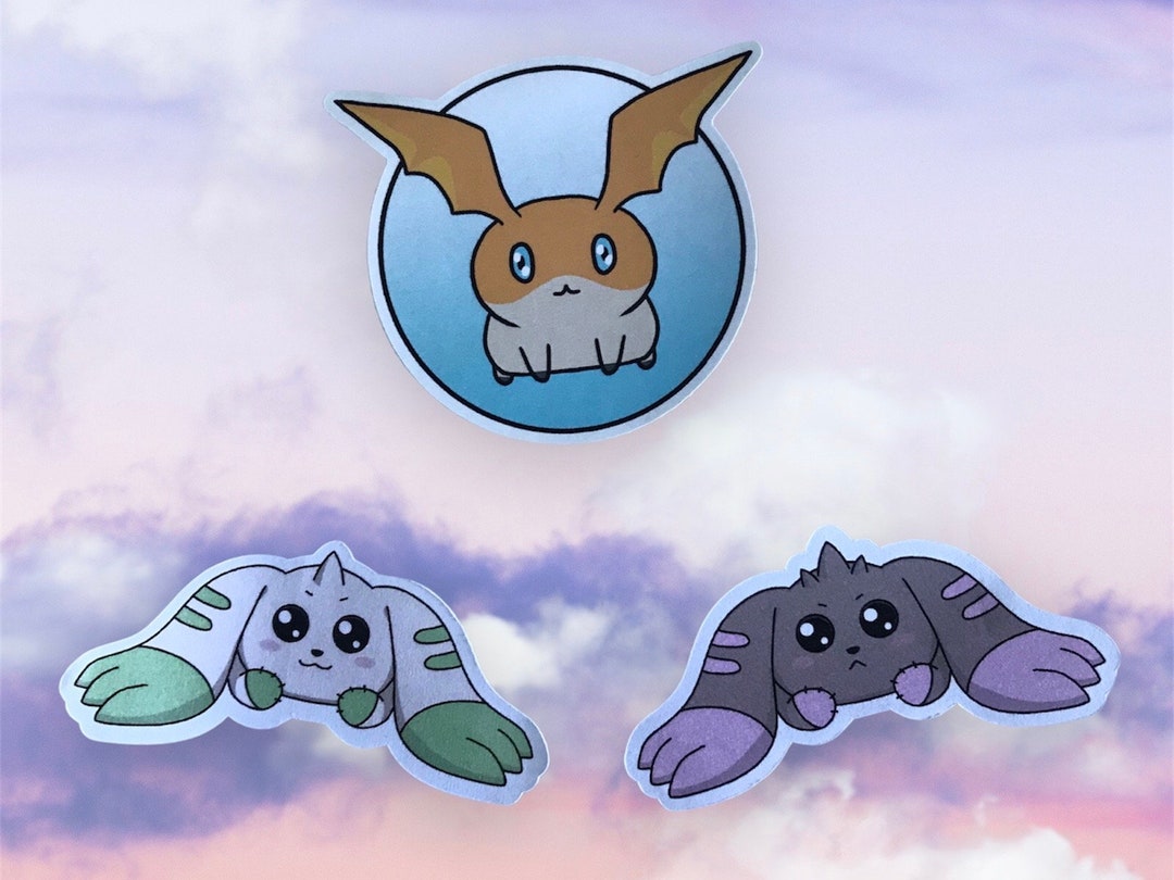 Atelierkuri Cute Digimon Patamon Lupmon Terriermon Sticker - Etsy