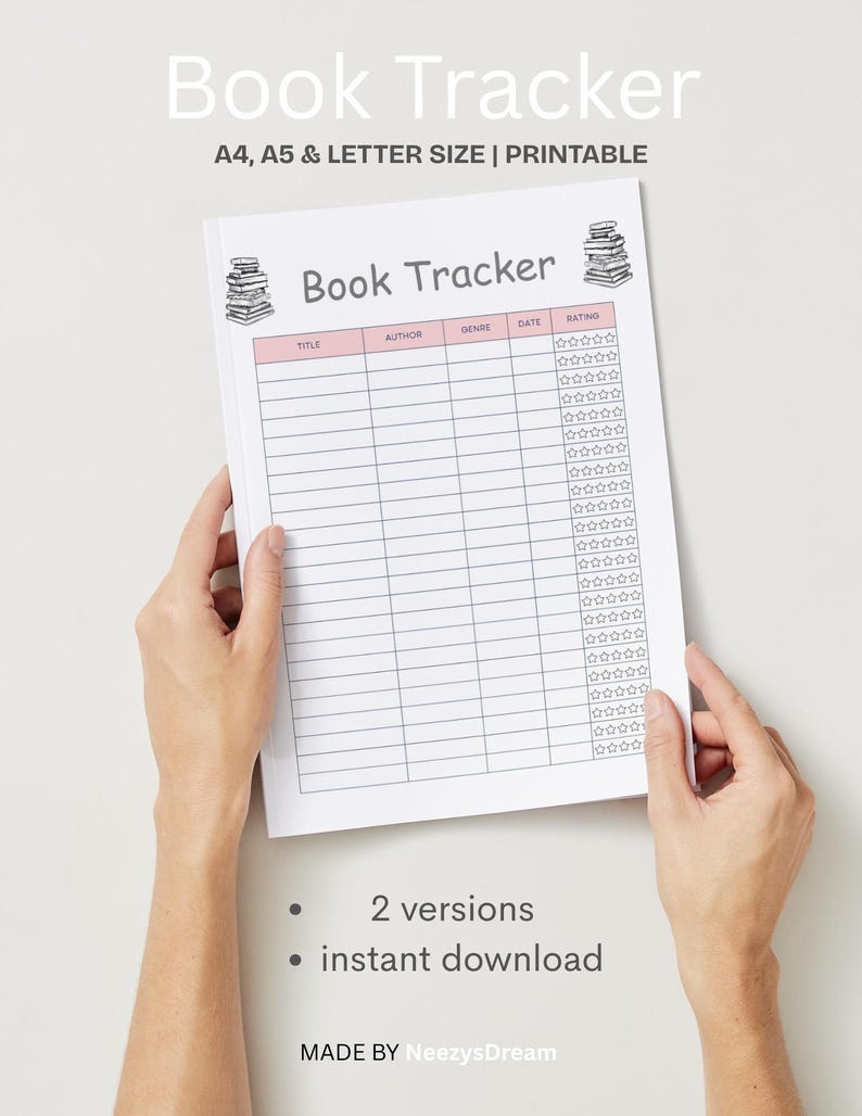 Book Tracker Printable, Reading Progress Tracker, Books to Read List ...