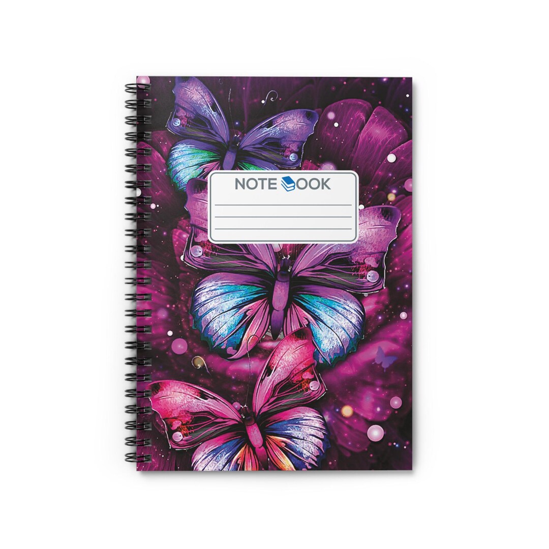 Colorful Butterflies Spiral Notebook | Ruled Journal | Planner - Etsy