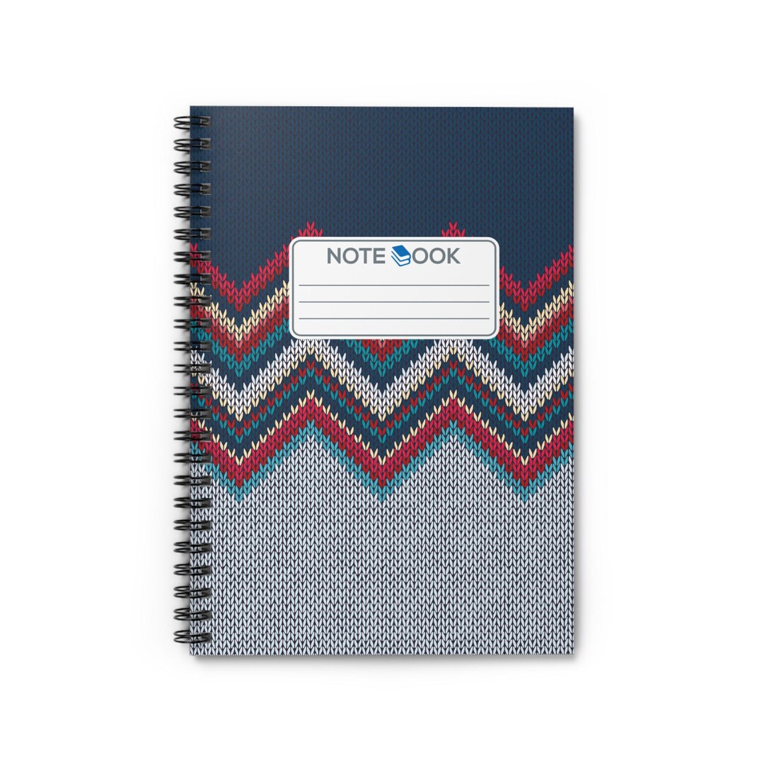 Chevron Knit Pattern Spiral Notebook | Ruled Lined Journal | Planner - Etsy
