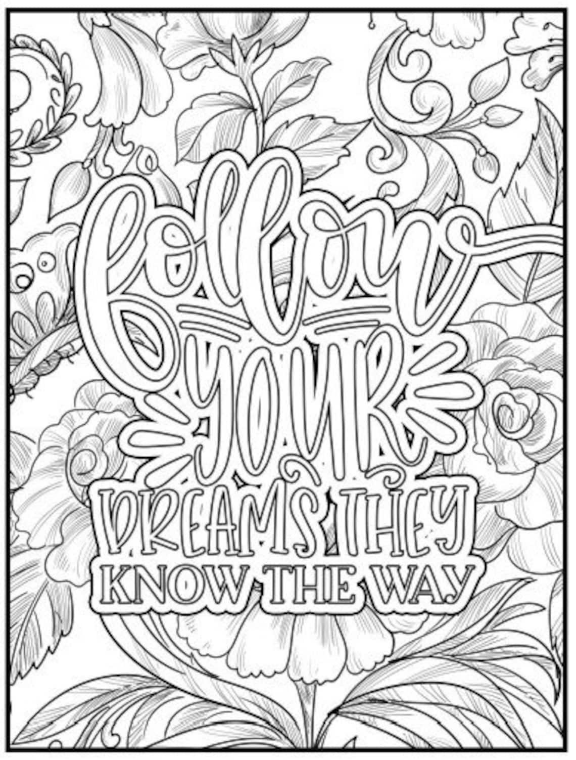 150 Motivational Coloring Pages for Adults - Etsy