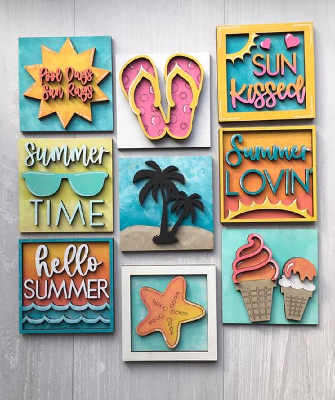 Summer Leaning Ladder Tiles - Etsy