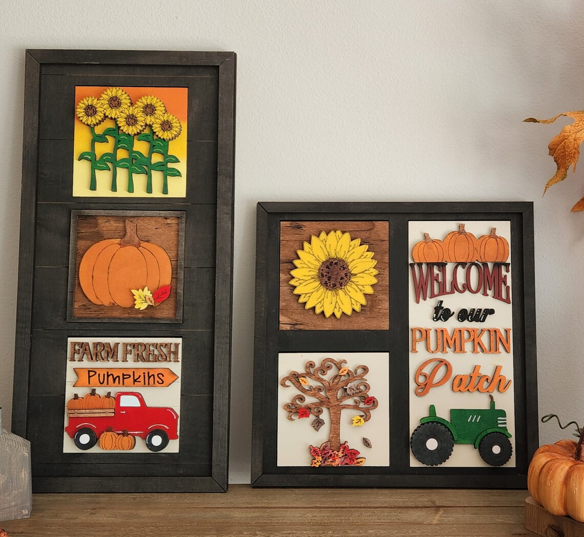 Fall Leaning Ladder Tiles Ladder Decor Interchangeable Fall - Etsy