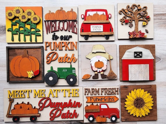 Fall Leaning Ladder Tiles Ladder Decor Interchangeable Fall - Etsy