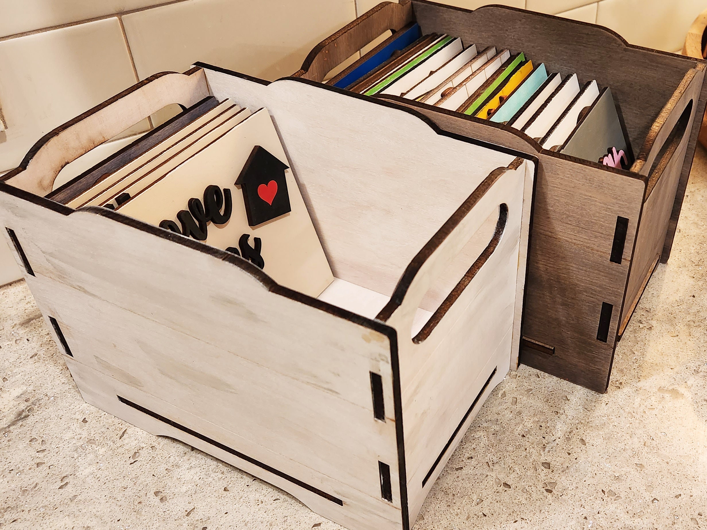 Stackable Interchangeable Tile Storage Box/leaning Ladder Insert Storage Box - Etsy