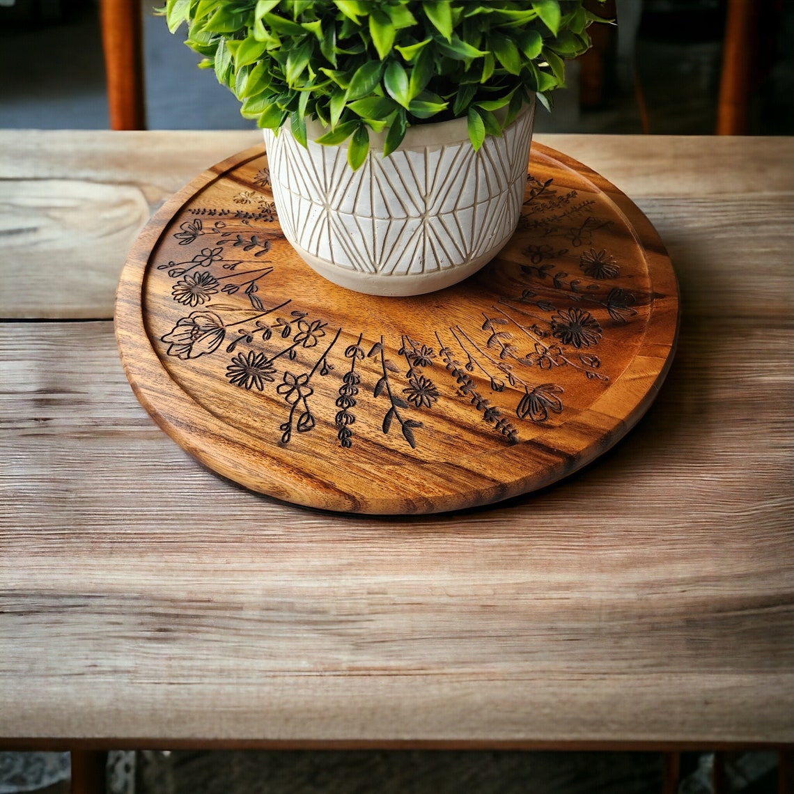 Engraved Lazy Susan/wildflowers/lazy Susan/housewarming Gift/realtor ...