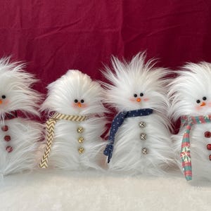 Frazzled Snowman, Cute Fluffy Furry Snowman, Holiday Decor, Long White ...