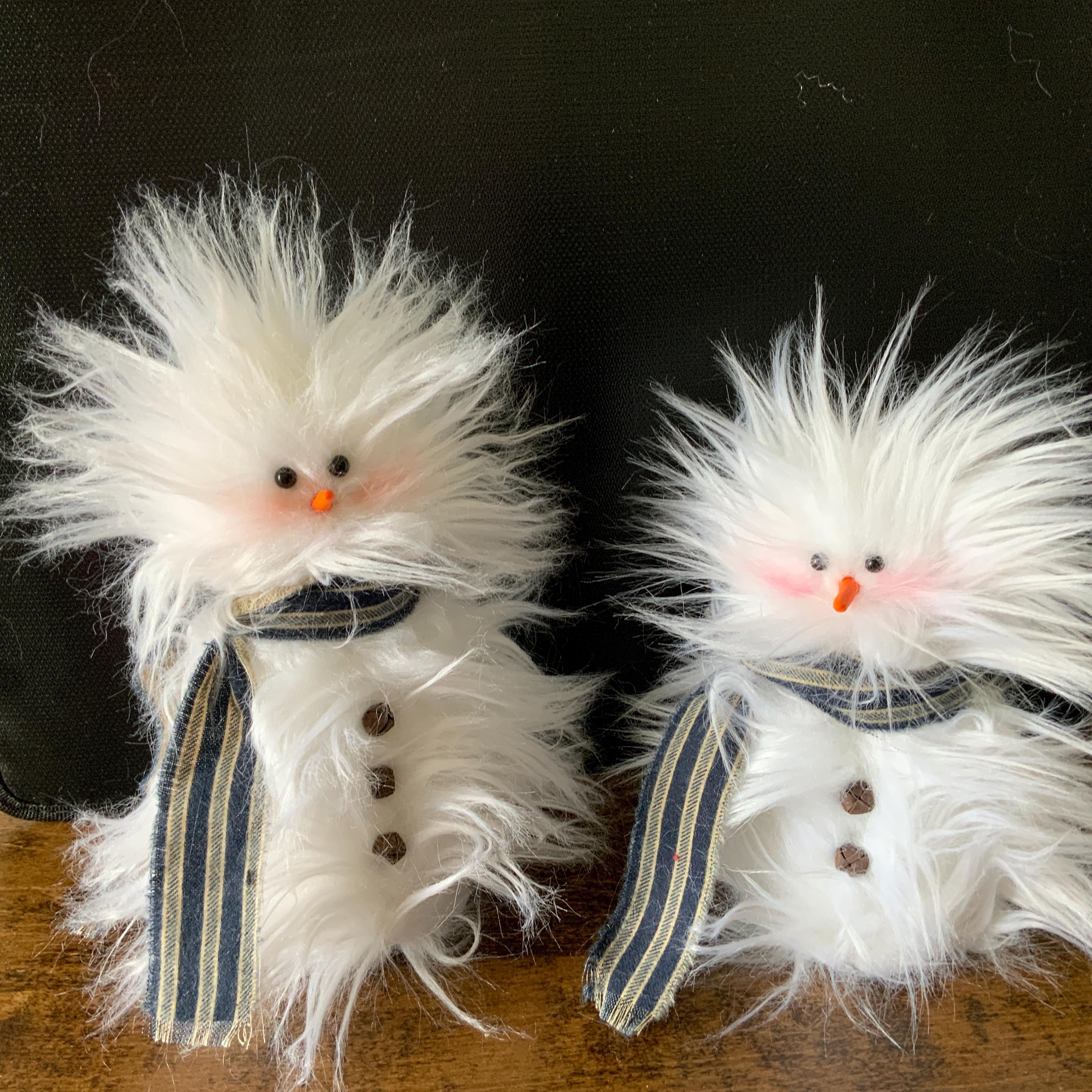 Frazzled Snowman, Cute Unique Fluffy Furry Snowman, Holiday Decor, Long ...
