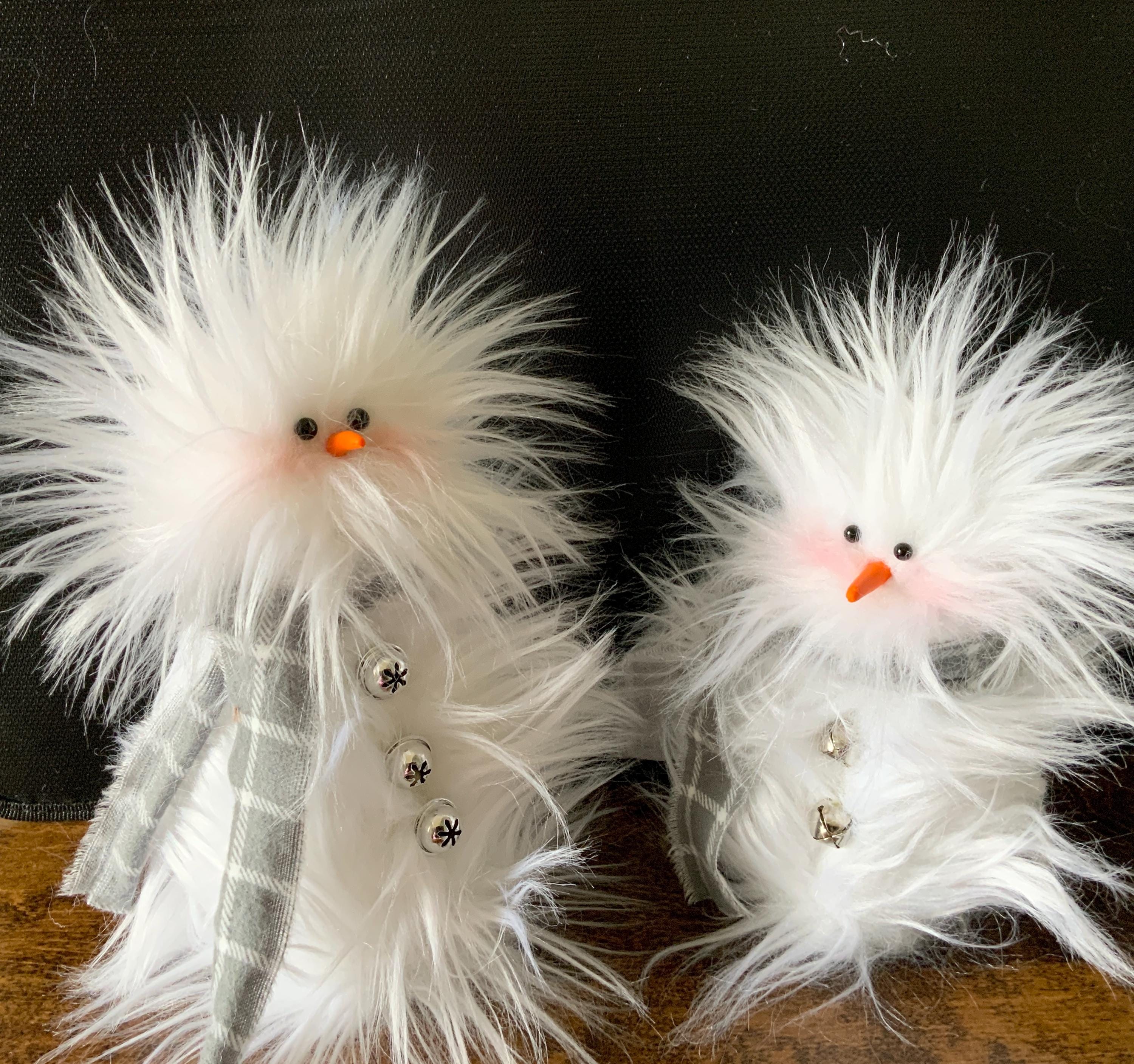 Frazzled Snowman, Cute Unique Fluffy Furry Snowman, Holiday Decor, Long ...