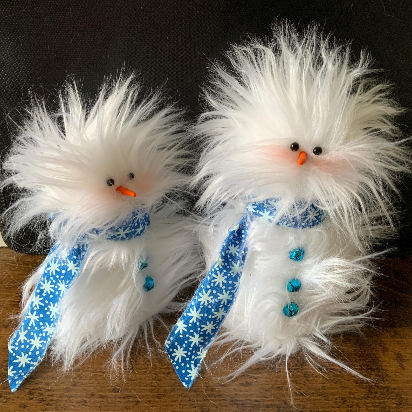 Frazzled Snowman, Cute Unique Fluffy Furry Snowman, Holiday Decor, Long ...