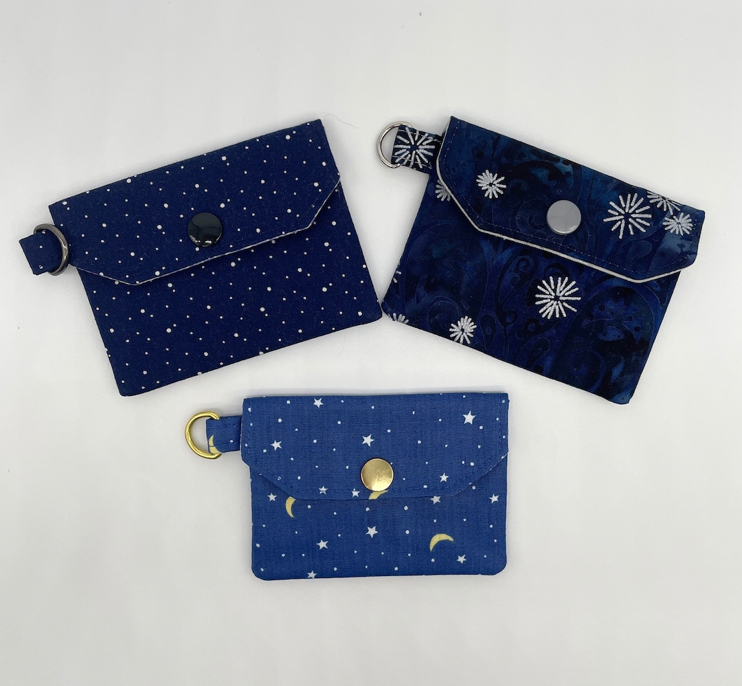 Moon and Star Mini Wallet, Blue Moon, Star Credit Card Holder, Grab and ...