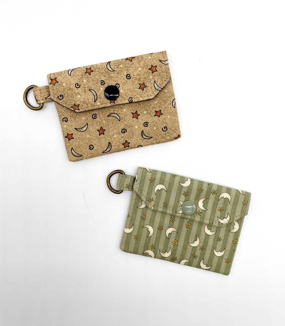Moon and Star Mini Wallet, Credit Card Holder, Women's Small Fabric ...