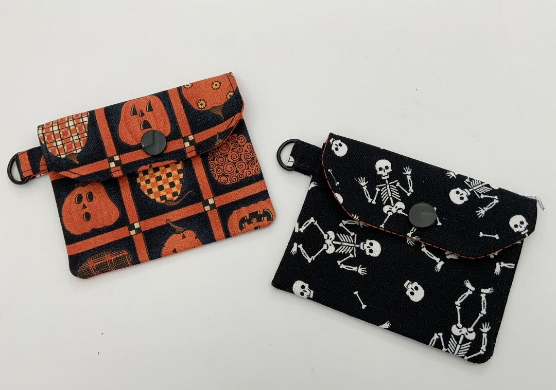 Halloween Wallet, Fall Wallet, Mini Credit Card Holder, Halloween ...
