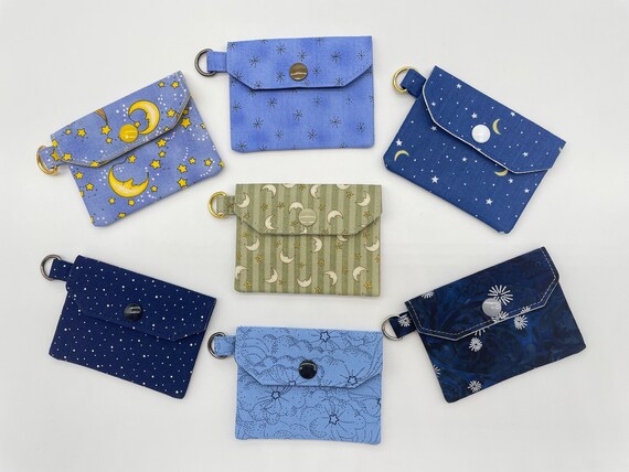 Moon and Star Mini Wallet Blue Moon Star Credit Card Holder - Etsy