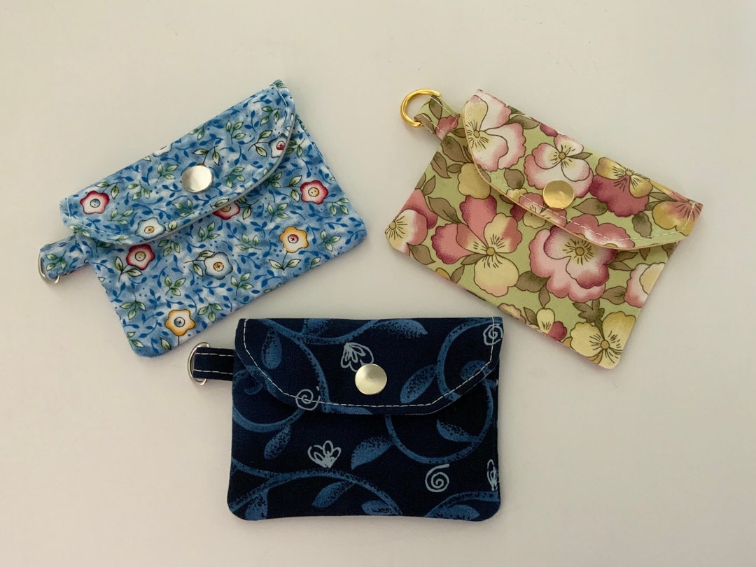 Floral Mini Credit Card ID Holder, Key Chain Card Holder, Mini Wallet ...