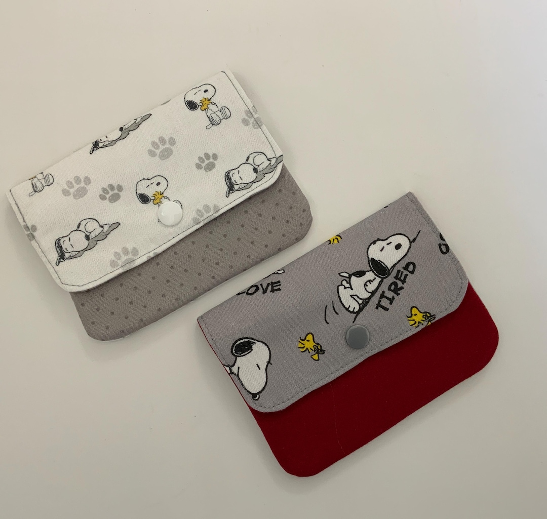 Snoopy Zipper Wallet, Small Women's Zipper Wallet, Three Pocket Credit ...