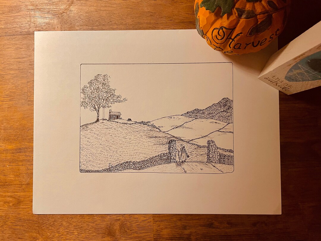 Custom Home Micron Pen Drawing - Etsy