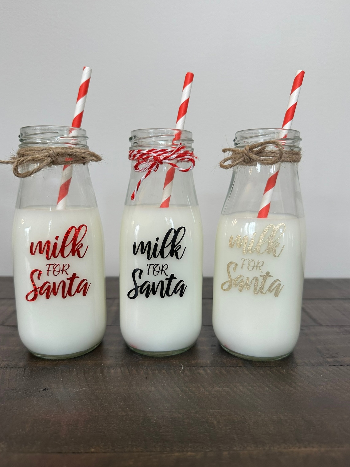 Milk for Santa Bottle Christmas Drink for Santa Bottle Glass - Etsy