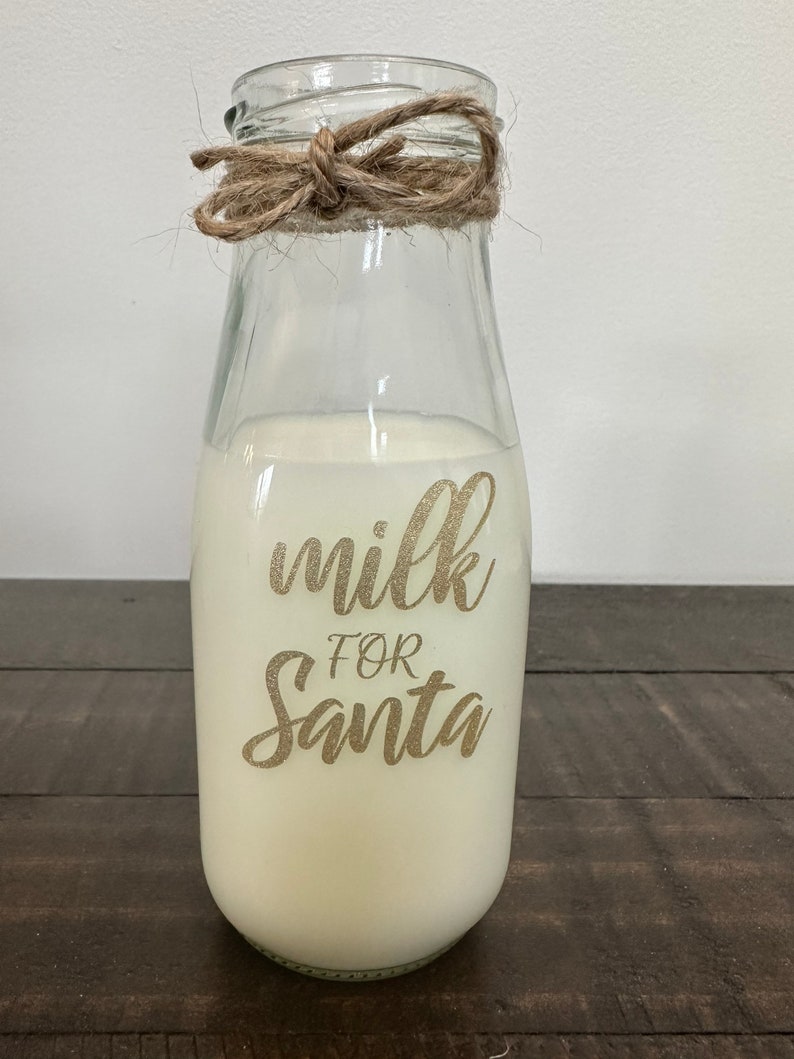 Milk for Santa Bottle, Christmas Drink for Santa Bottle, Glass Milk ...